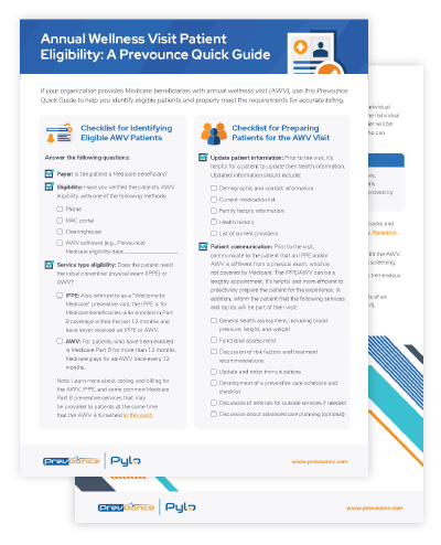 Annual Wellness Visit Patient Eligibility Guide | Prevounce